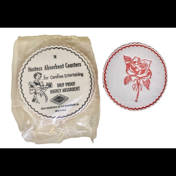 Kitchen | Vintage Woolworths Scalloped Round Wax Backed Hostess ...